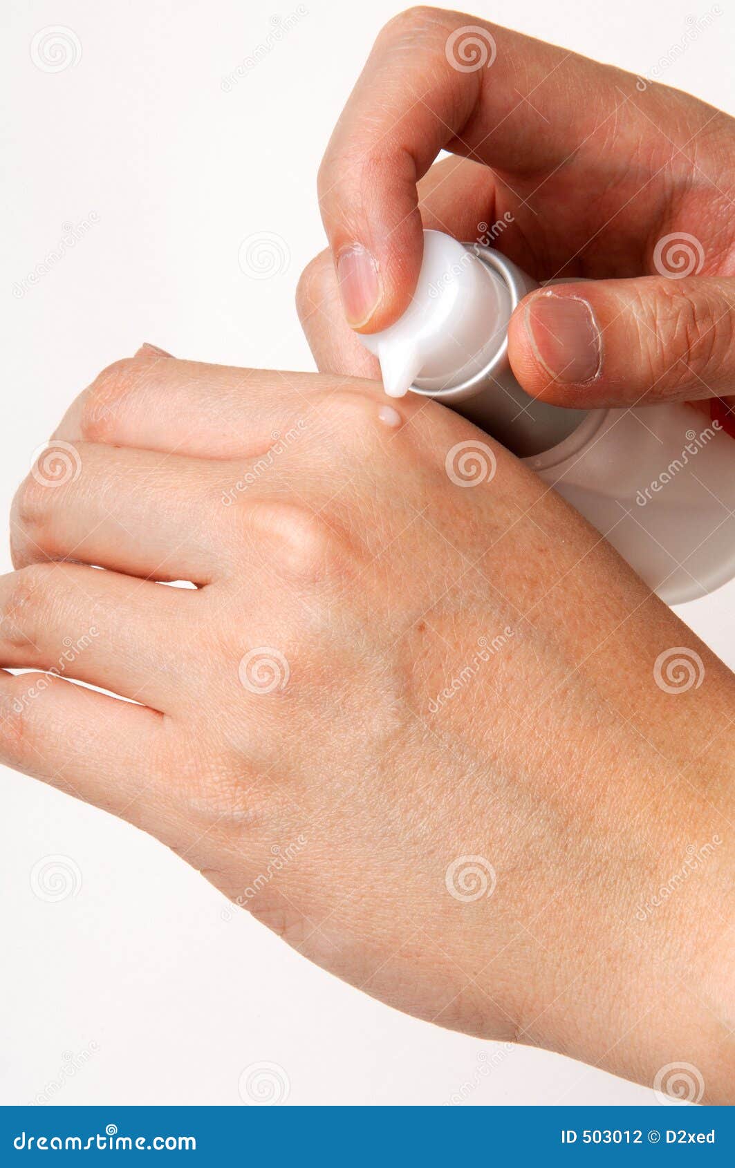 Applying Hand Cream or Lotion Stock Photo - Image of moisture, hands ...