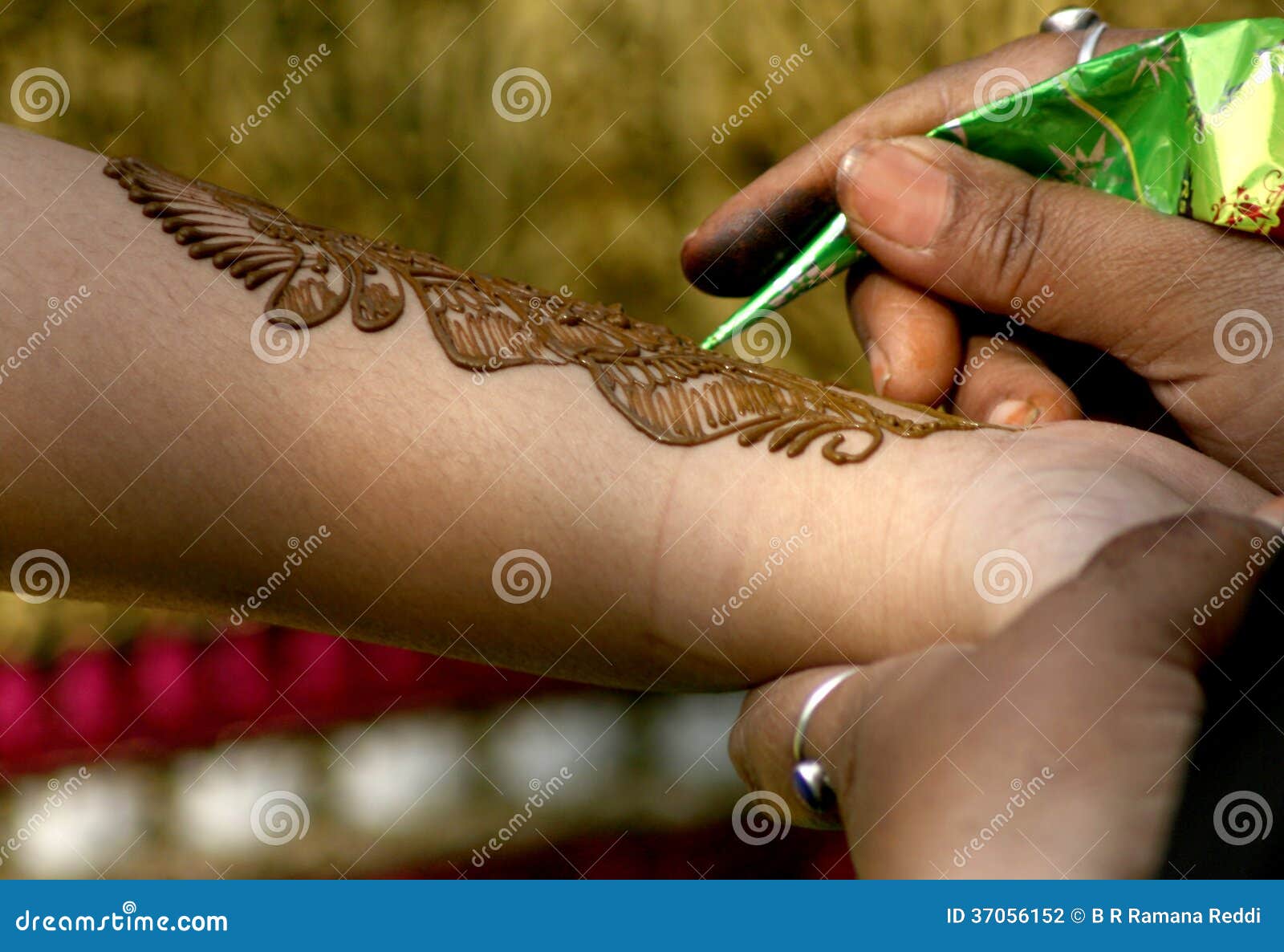 Applying henna stock photo. Image of beautiful, marriage - 37056152