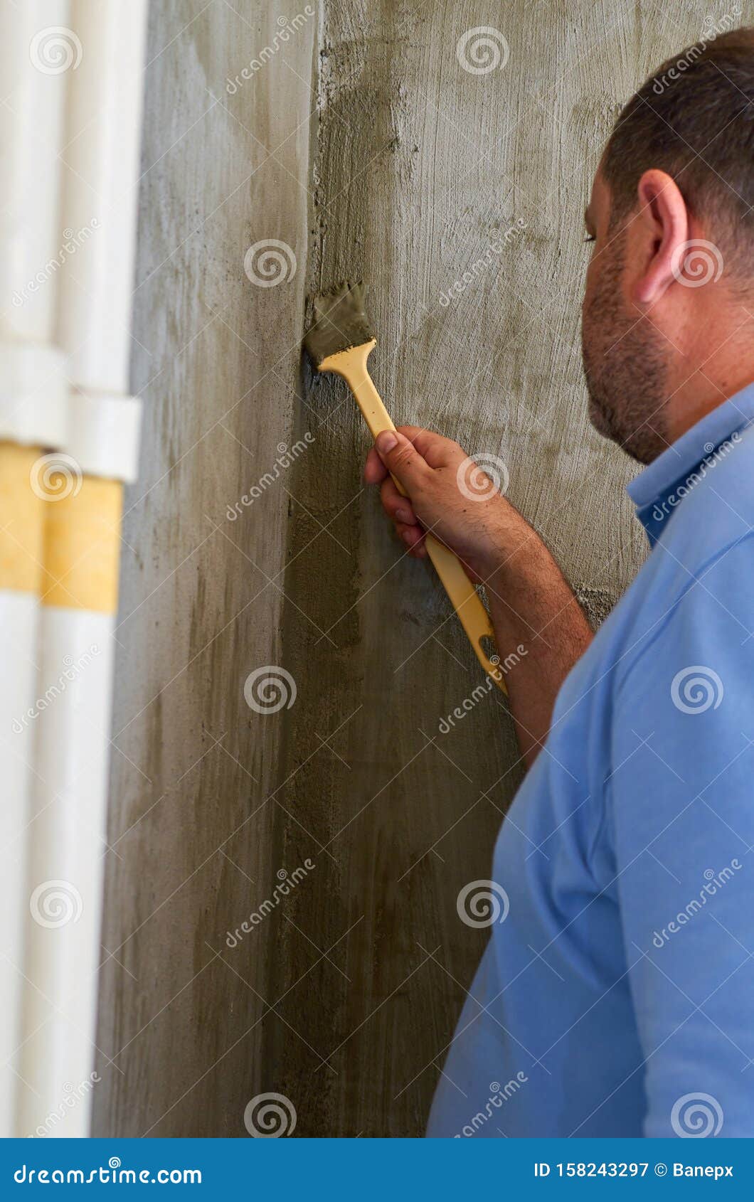 Applying Isolation Material Stock Image - Image of wall, brush: 158243297
