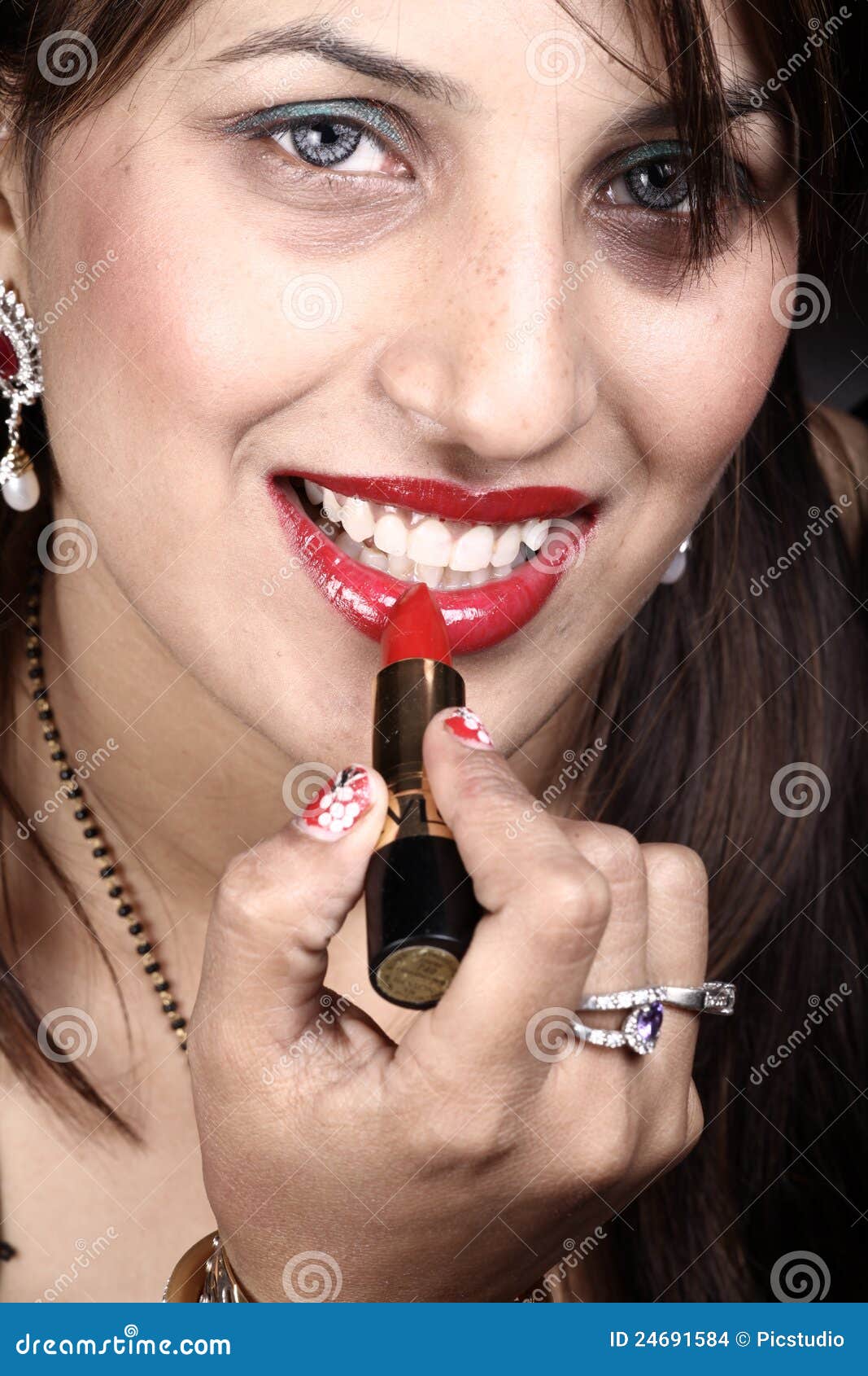 Applying lipstick stock photo. Image of lady, face, stick - 24691584