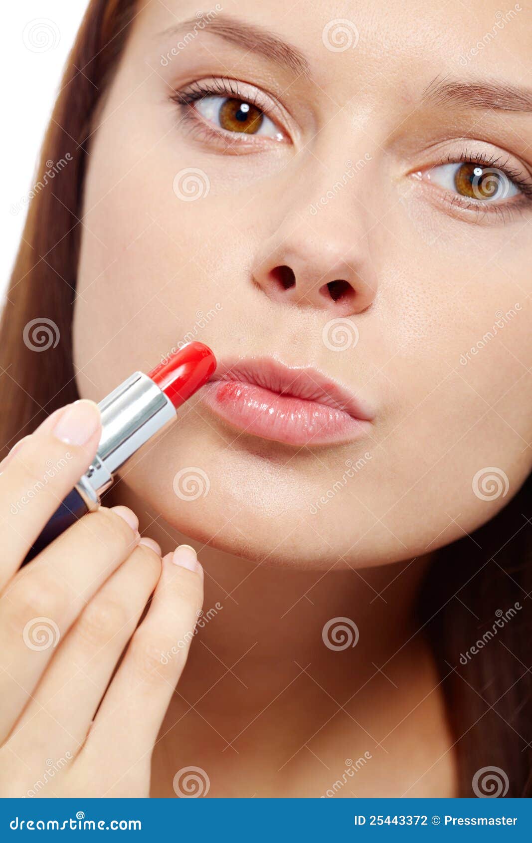 Applying lipstick stock photo. Image of beautiful, elle - 25443372