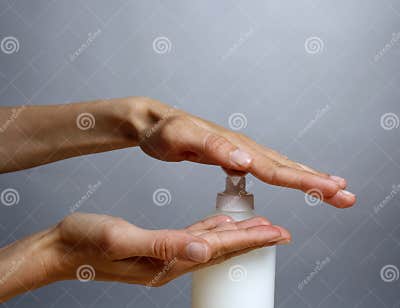 Applying liquid soap stock image. Image of apply, hands - 19711171