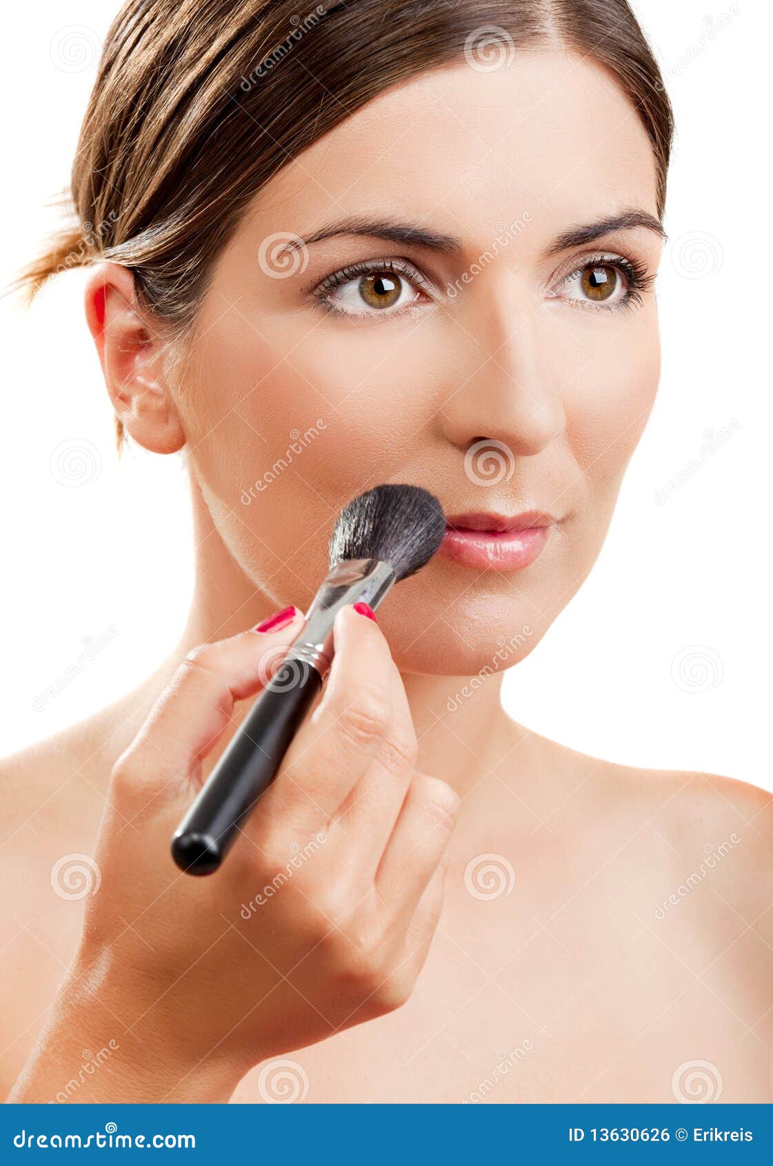 Applying make-up stock photo. Image of pretty, attractive - 13630626