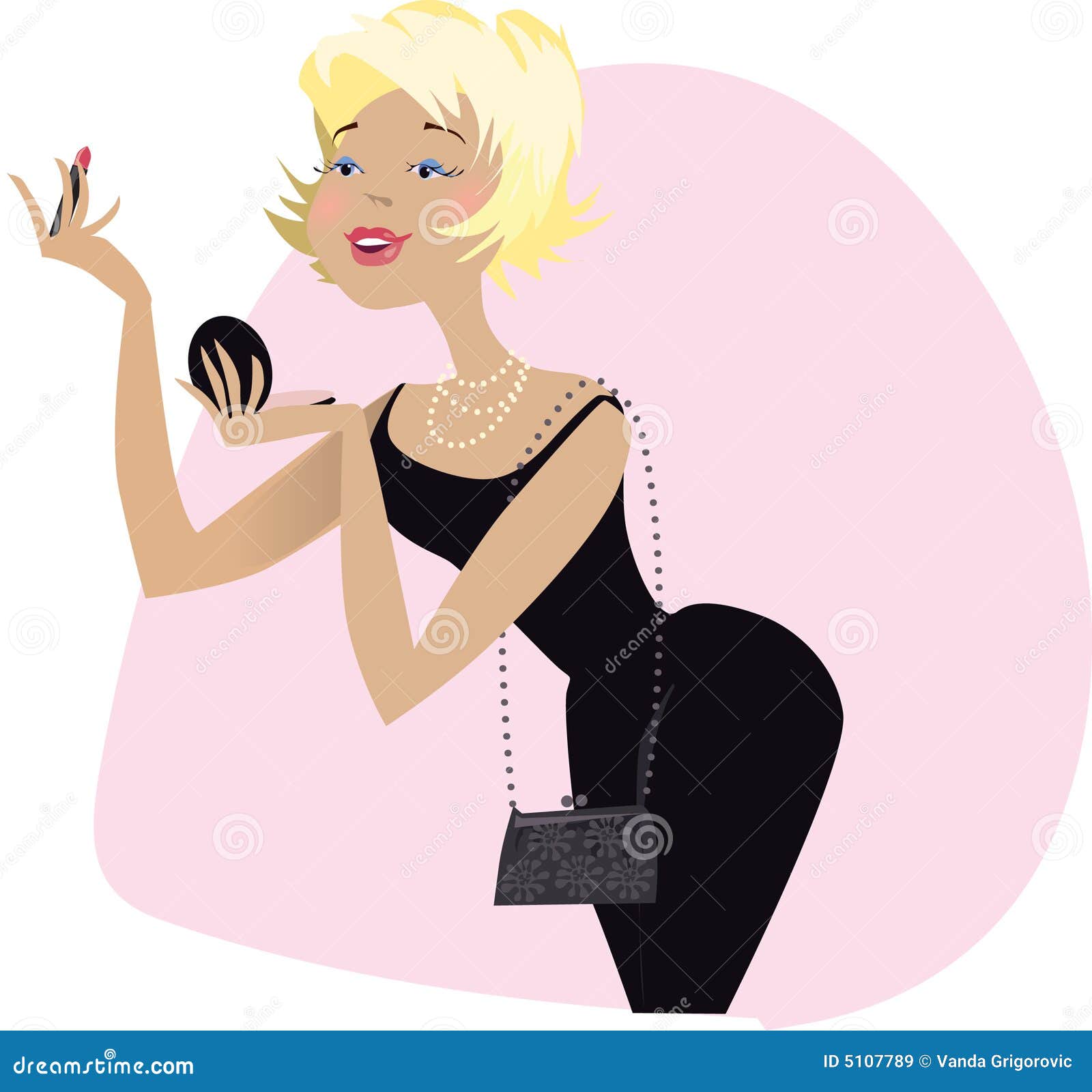 Applying Make-up Illustration Cartoon Vector | CartoonDealer.com #5107789