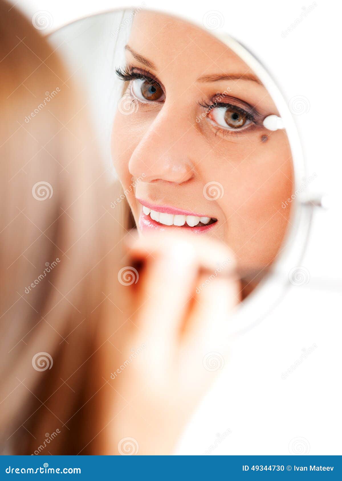 Applying make-up stock photo. Image of cosmetics, attractive - 49344730