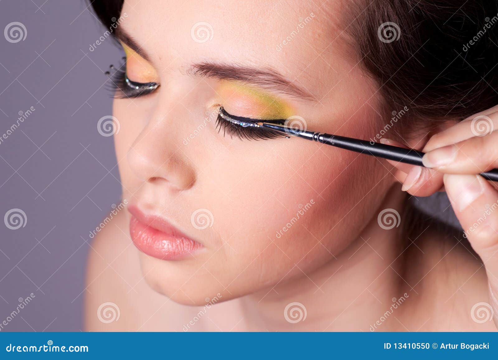 Applying Makeup stock photo. Image of glamour, blusher - 13410550