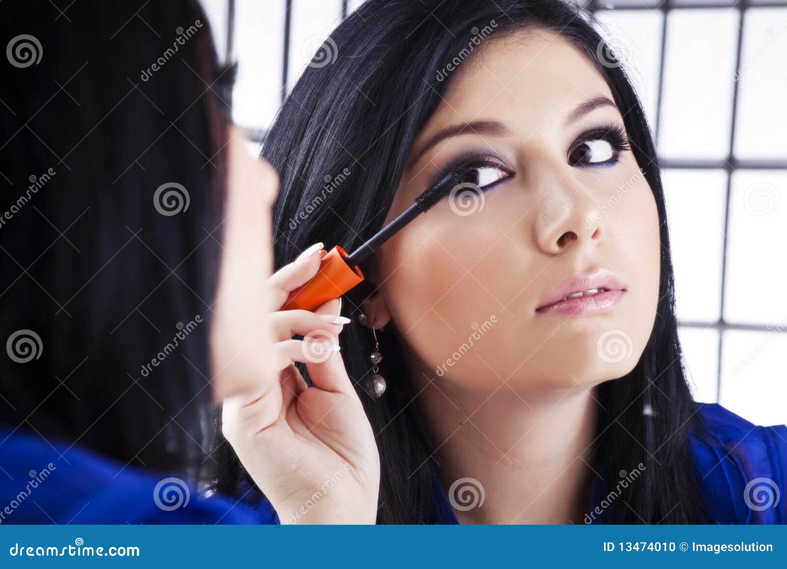 Applying makeup stock photo. Image of girl, caucasian - 13474010