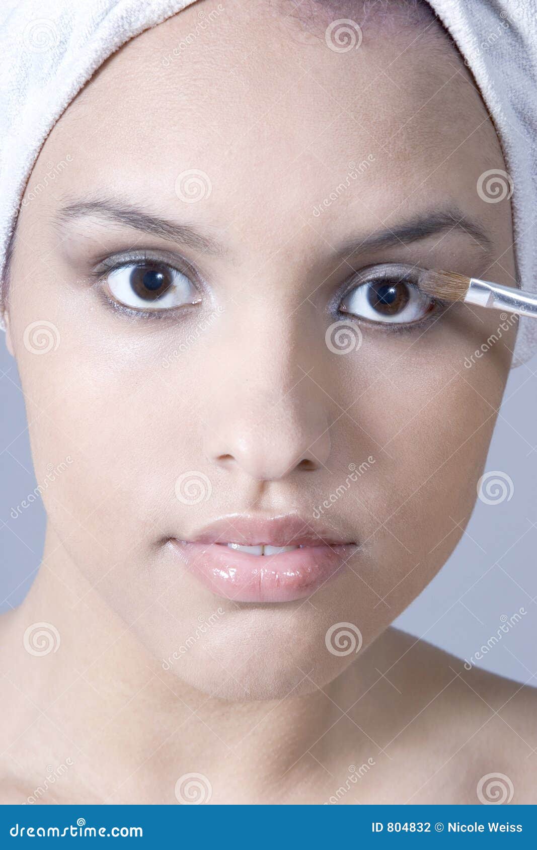 Applying makeup stock photo. Image of beauty, brown, shadow - 804832