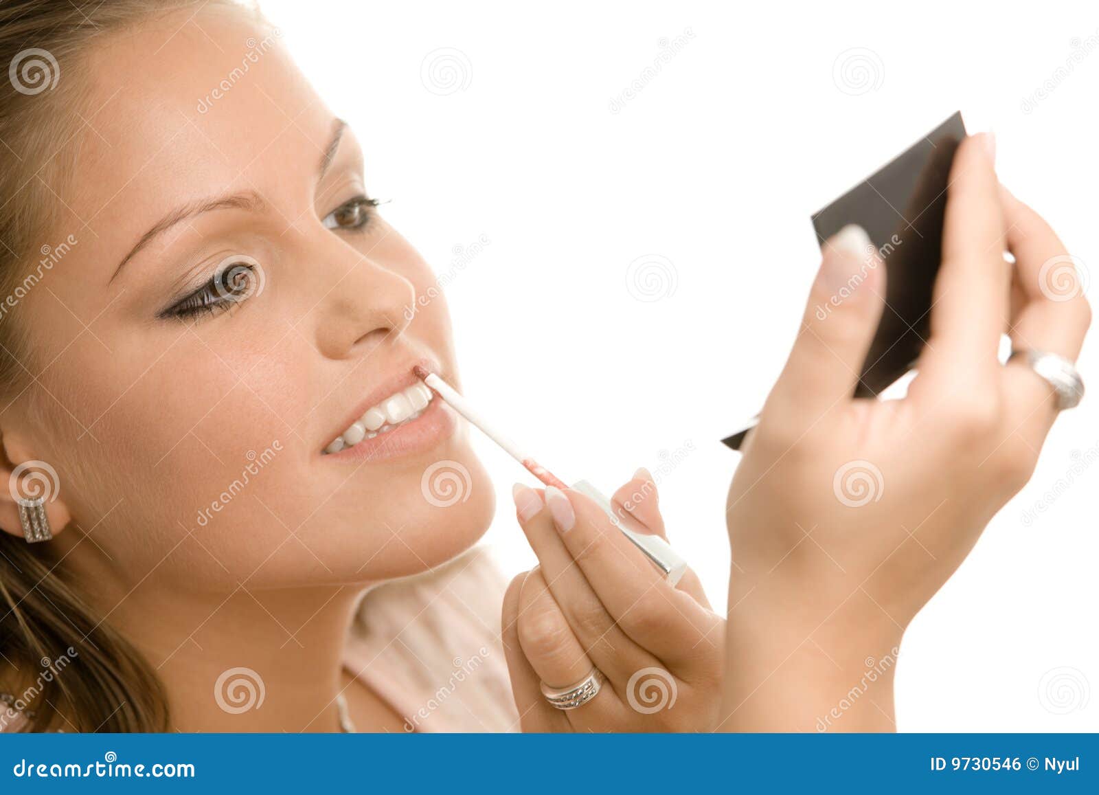 Applying makeup stock photo. Image of clean, blusher, attractive - 9730546