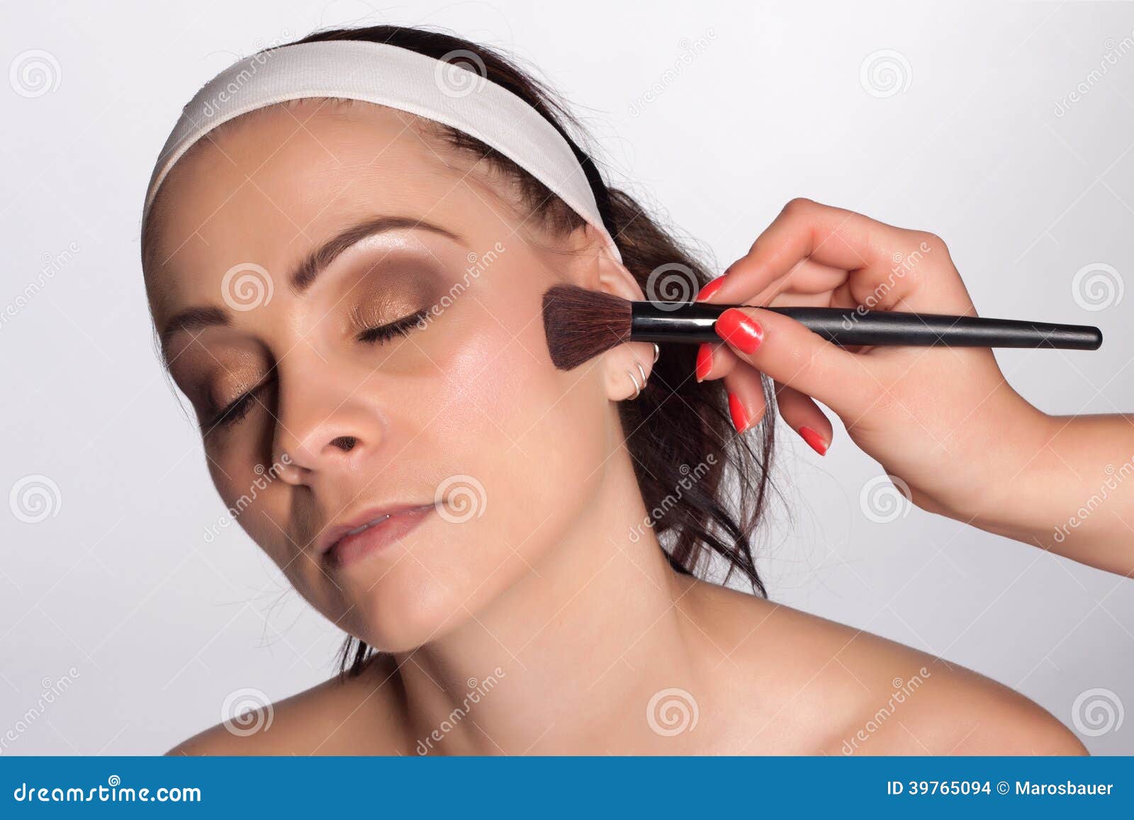 Applying Makeup To the Face Stock Photo - Image of face, caucasian ...