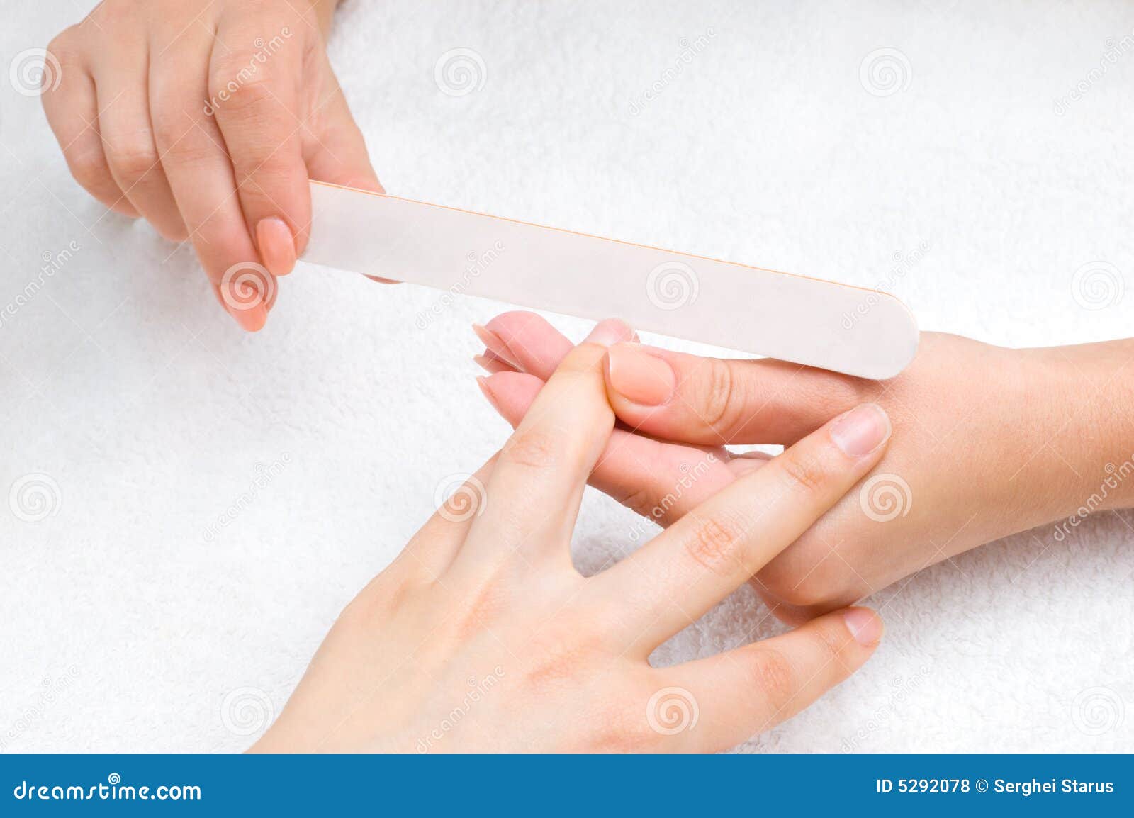 Applying Manicure with Nail-file Stock Photo - Image of file, nails ...