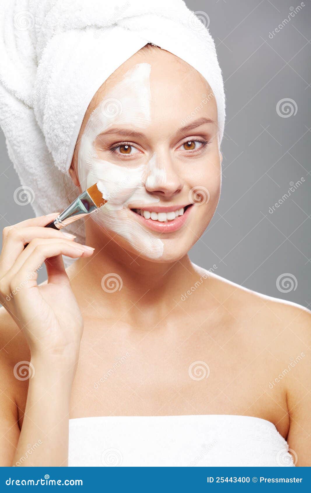 Applying mask stock photo. Image of lady, complexion - 25443400