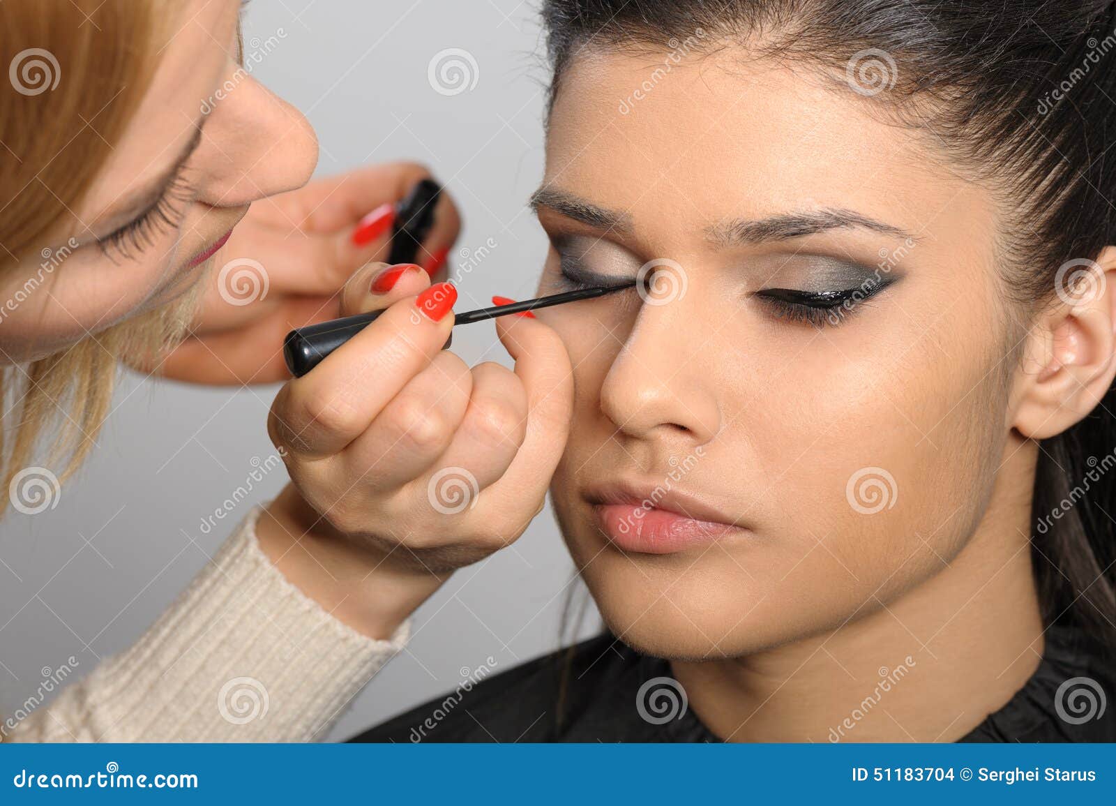 Applying perfect makeup stock photo. Image of apply, makeup - 51183704