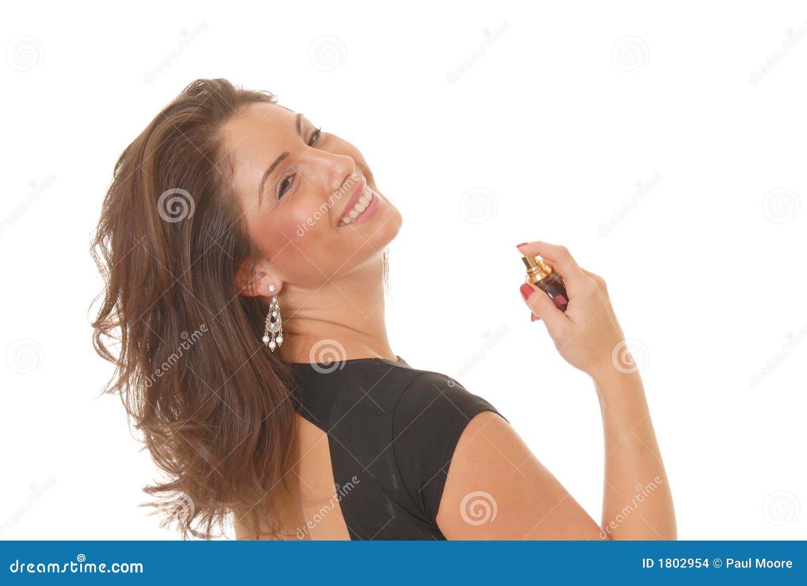 Applying Perfume stock photo. Image of perfumes, aromatic - 1802954