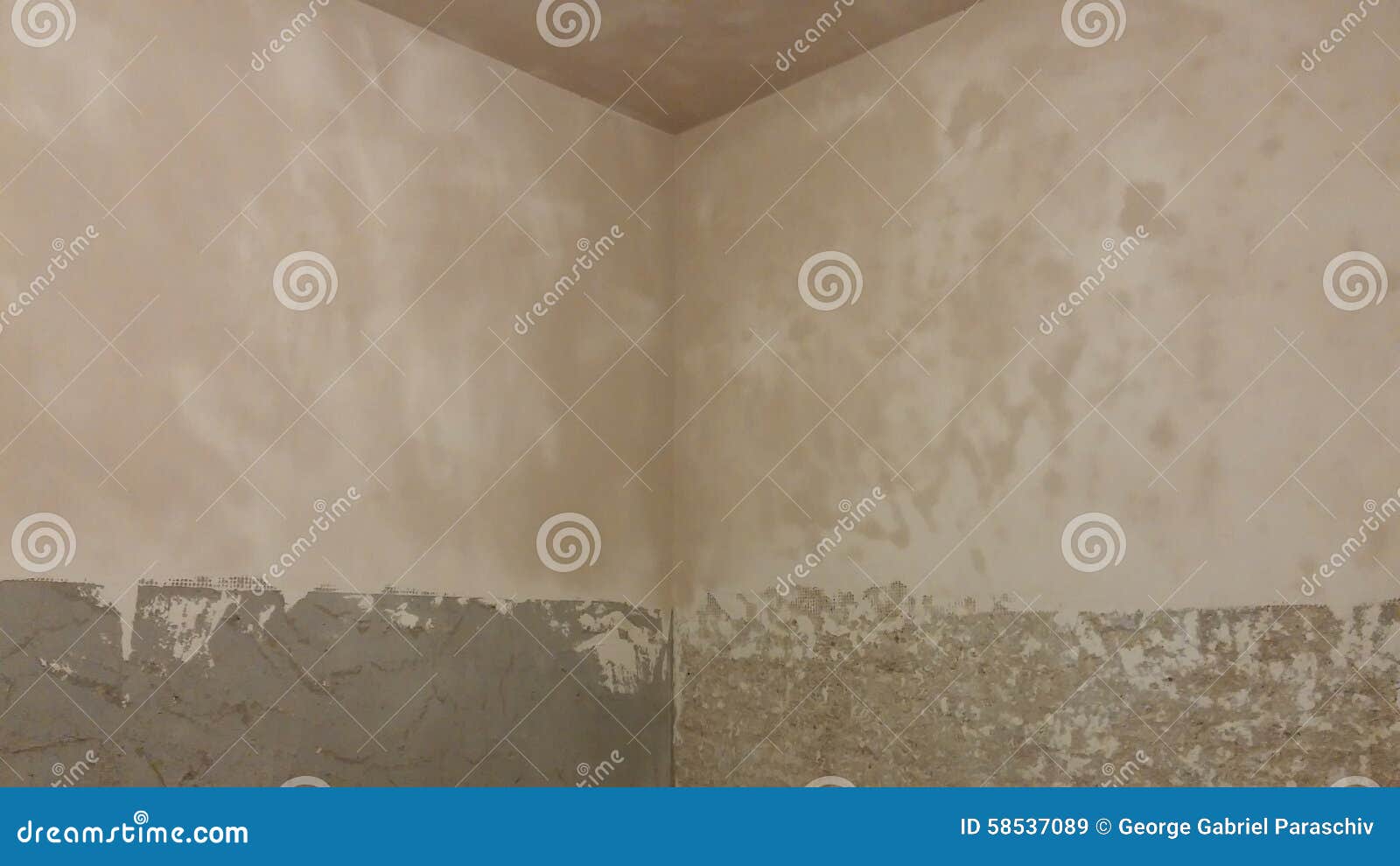 Applying Plaster on the Walls - Corner Stock Image - Image of aged ...