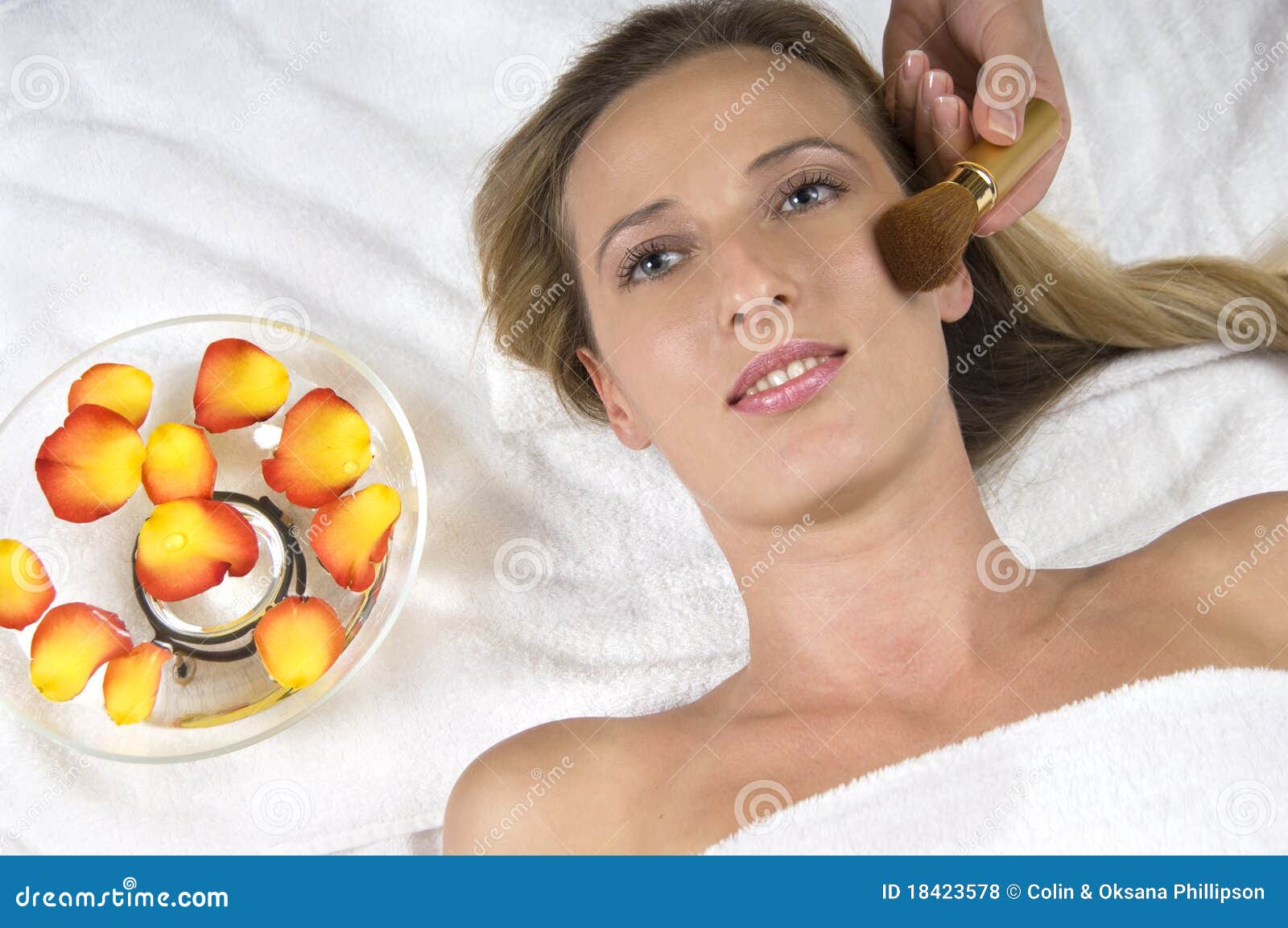 Applying powder stock photo. Image of glamour, health - 18423578