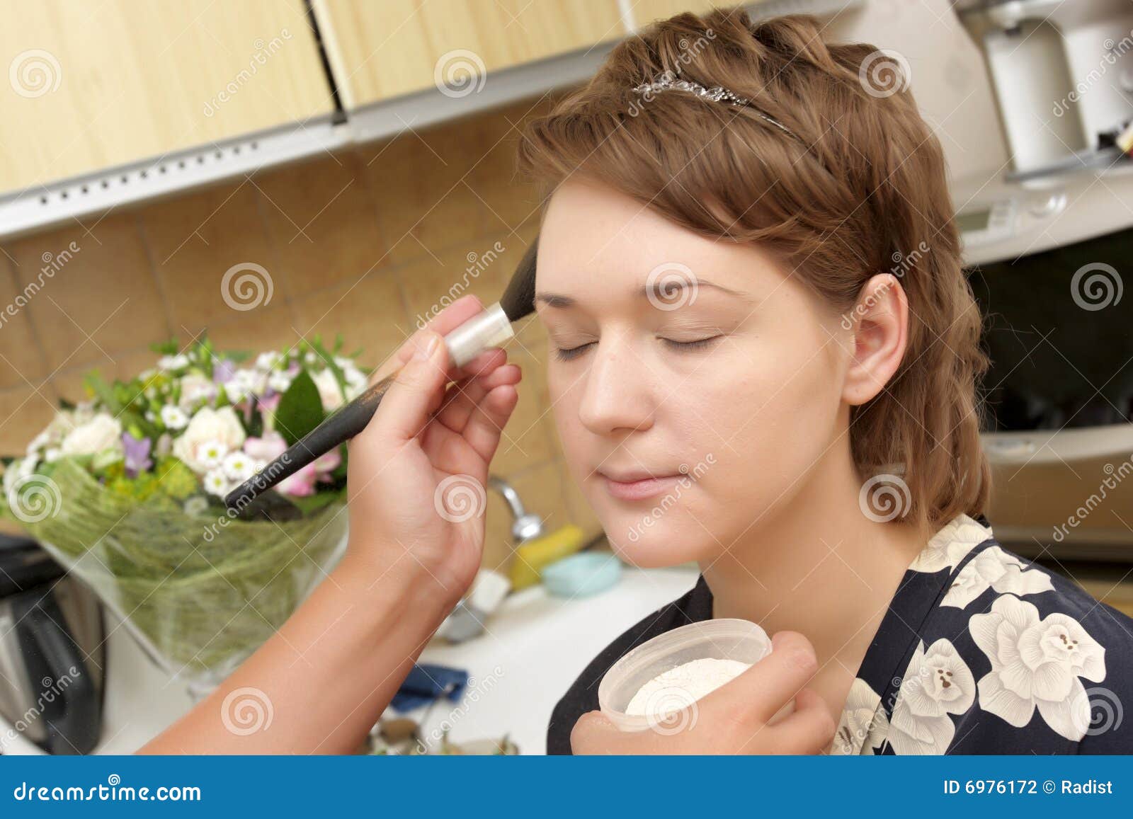 Applying powder stock photo. Image of care, artist, person - 6976172