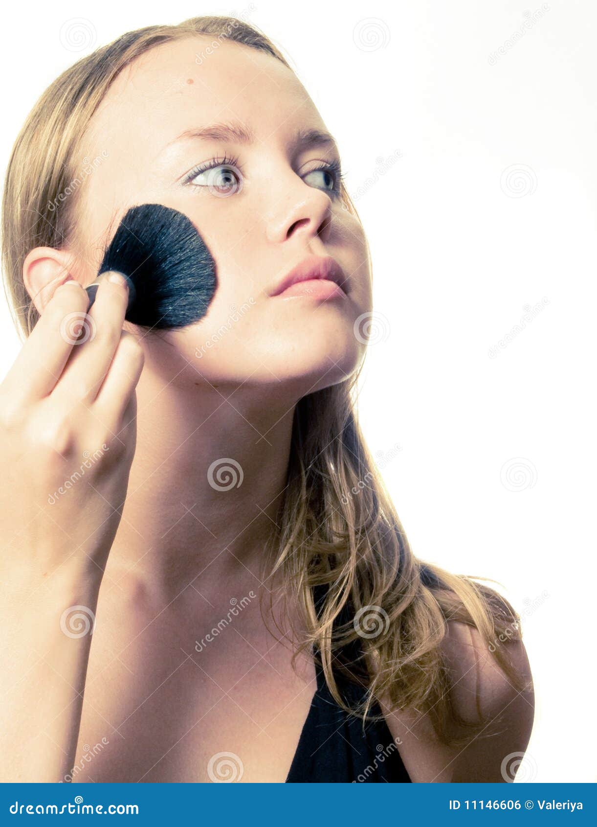 Applying powder isolated stock photo. Image of rouge - 11146606