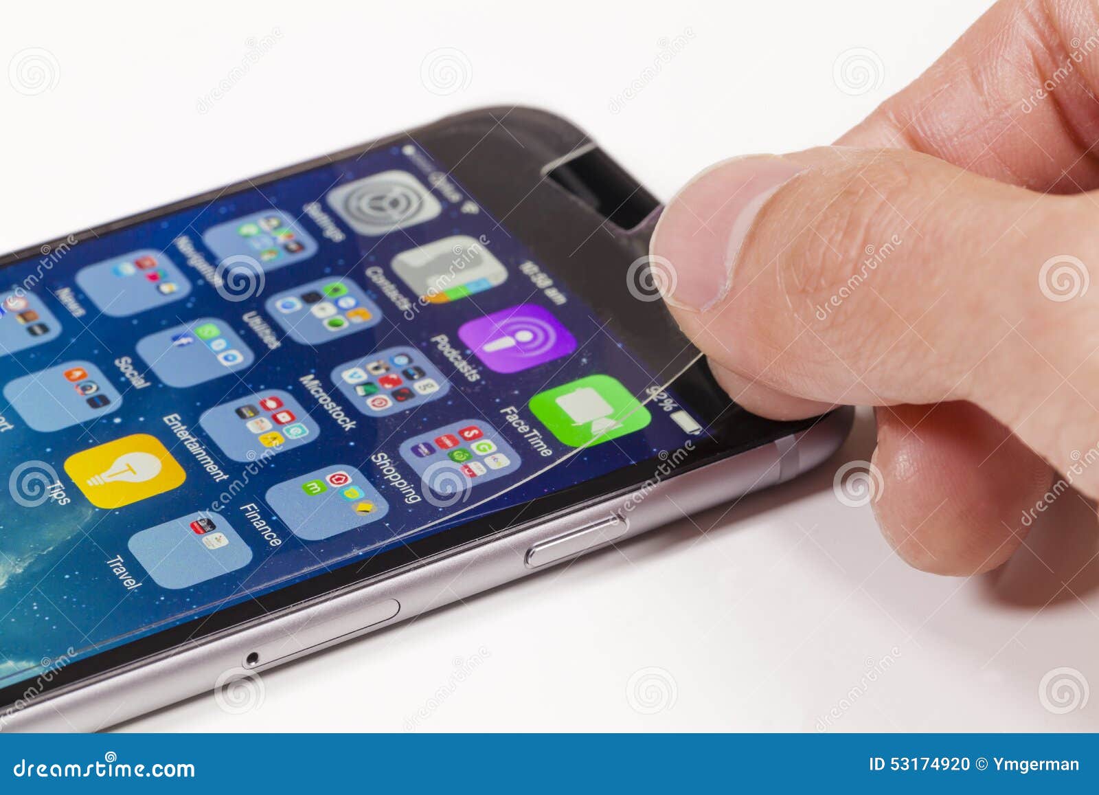 Applying Screen Protector on Mobile Phone Editorial Image - Image of ...