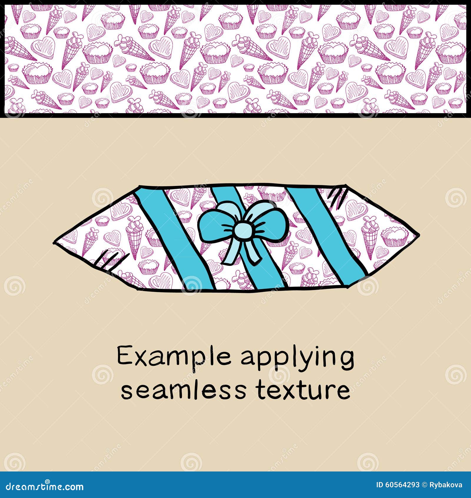 Applying Seamless Texture with Candy, Ice Cream and Hearts Stock ...