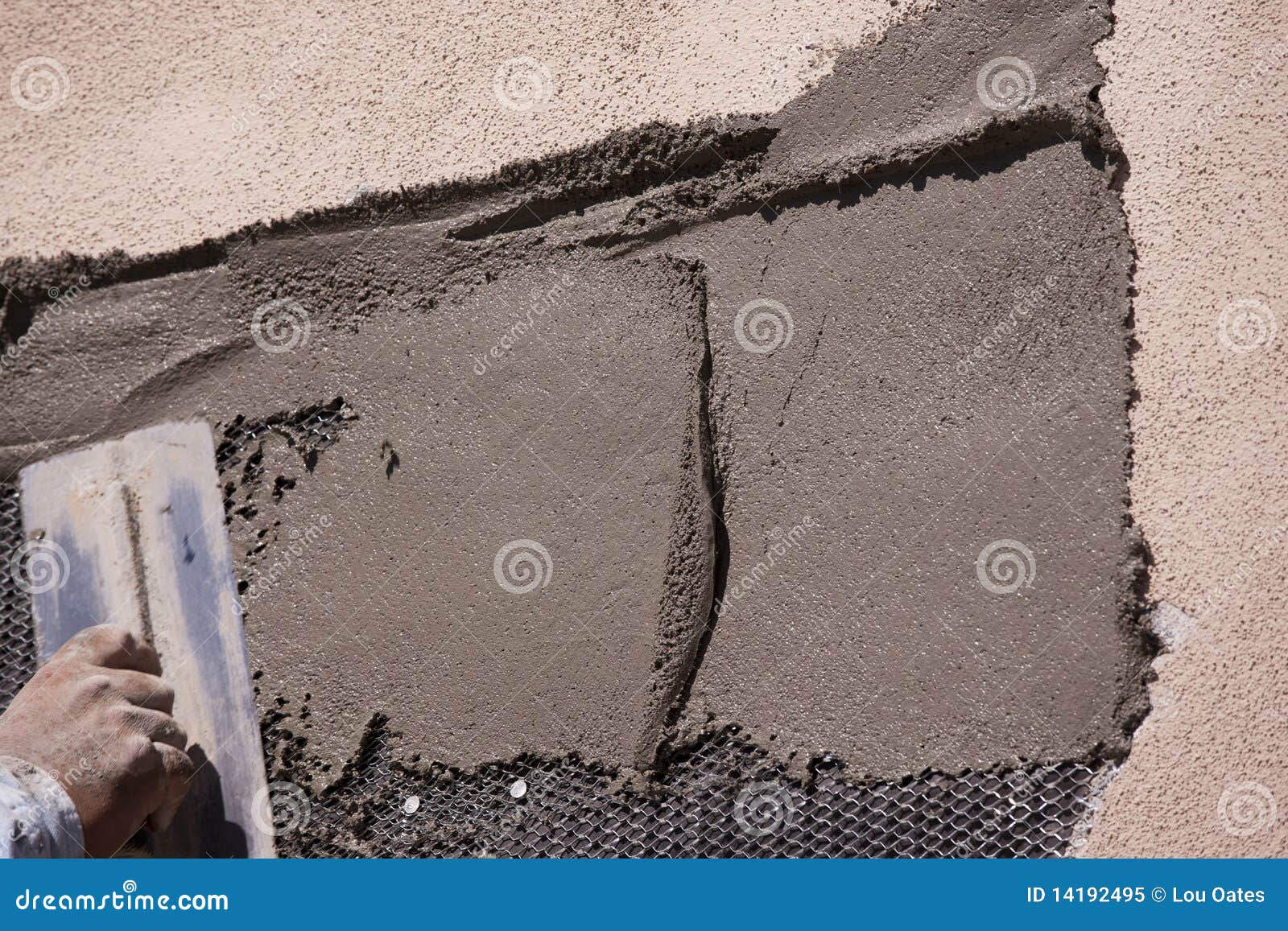 Applying stucco stock image. Image of wall, lath, structure - 14192495