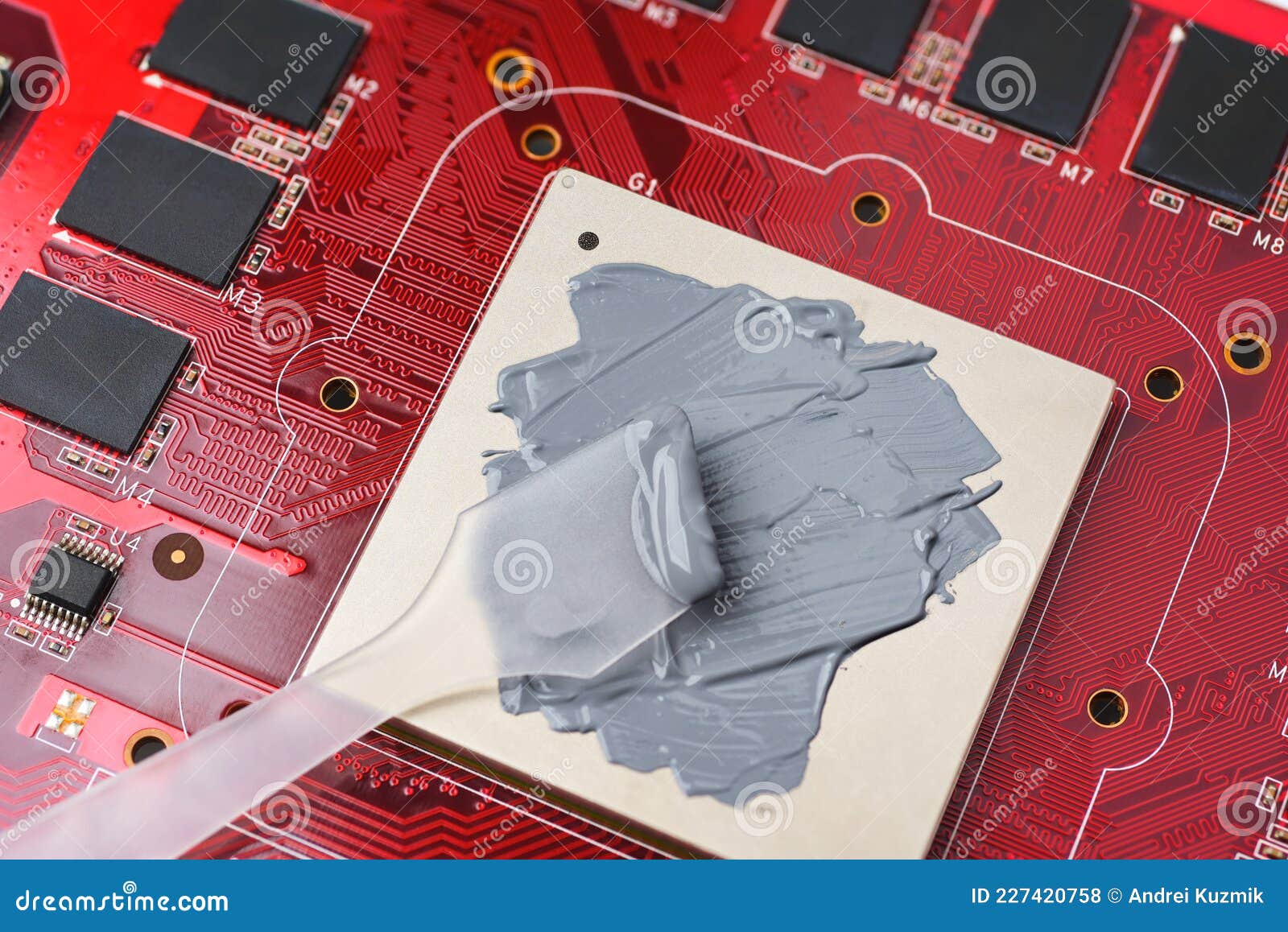 Applying the Thermal Paste To the GPU Card Chip for Better Cooling ...