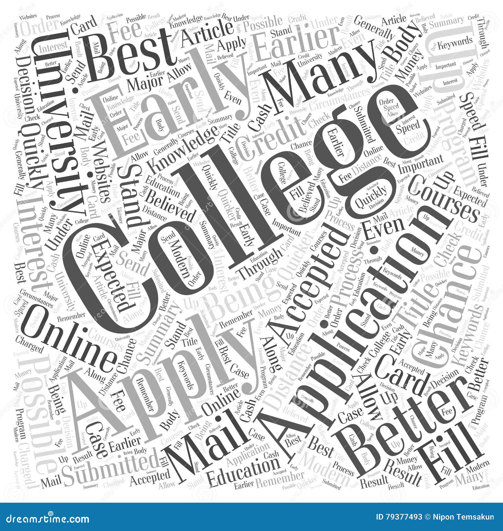 Applying To Colleges and Universities Word Cloud Concept Background ...