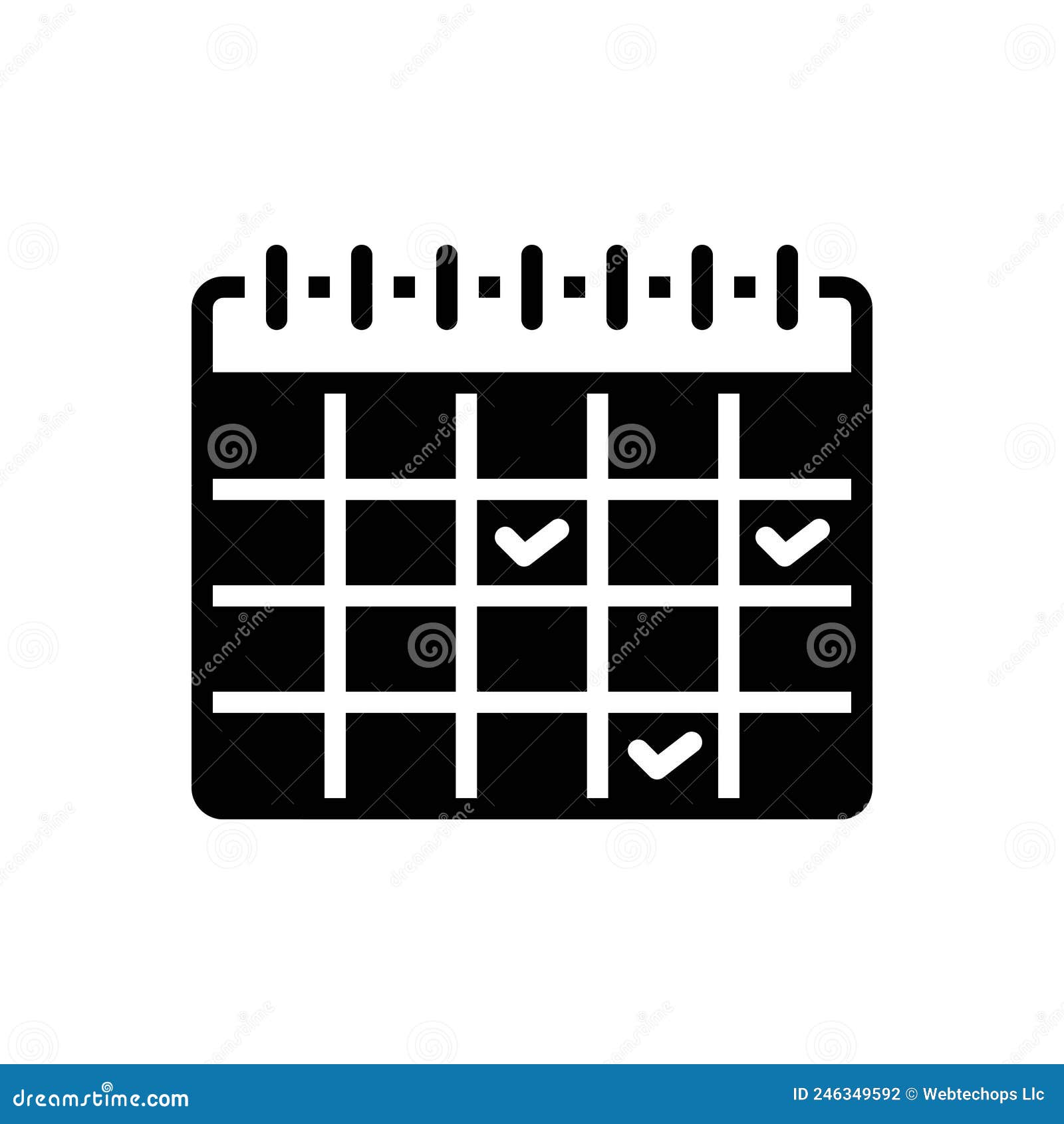 Black Solid Icon for Appointed, Selected and Calendar Stock Vector ...