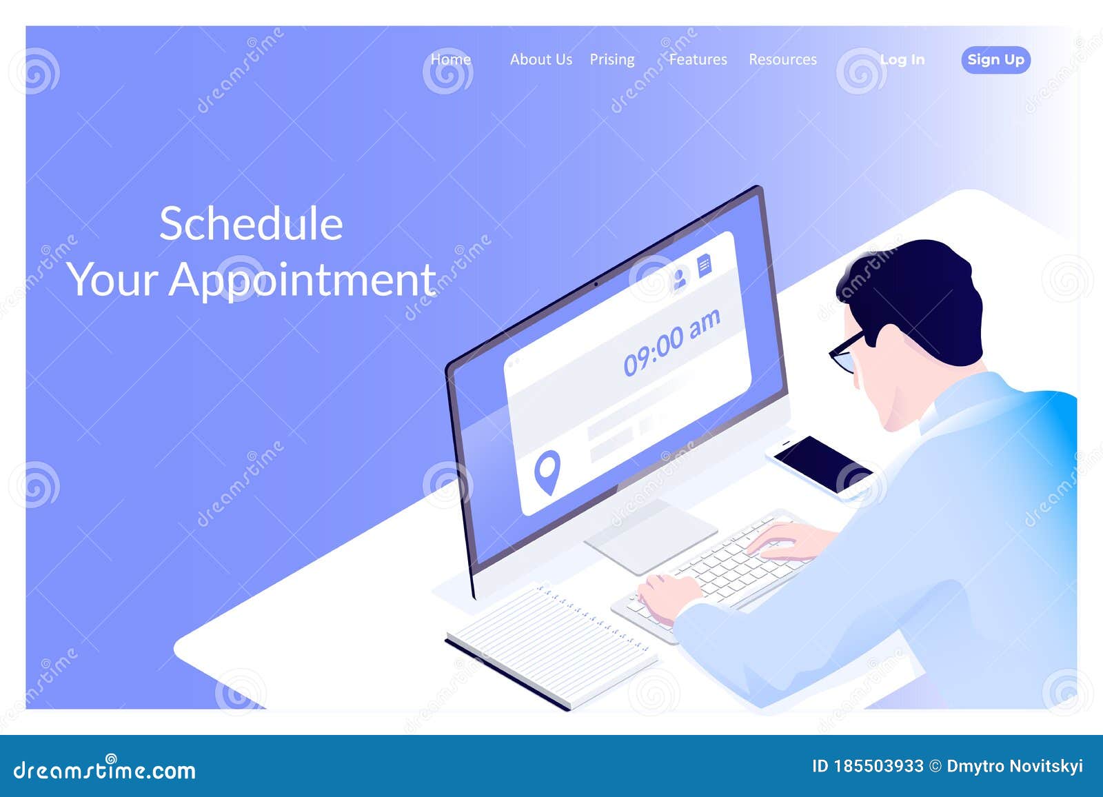 Appointment and Booking Application.Business Man Schedule His Weekly ...