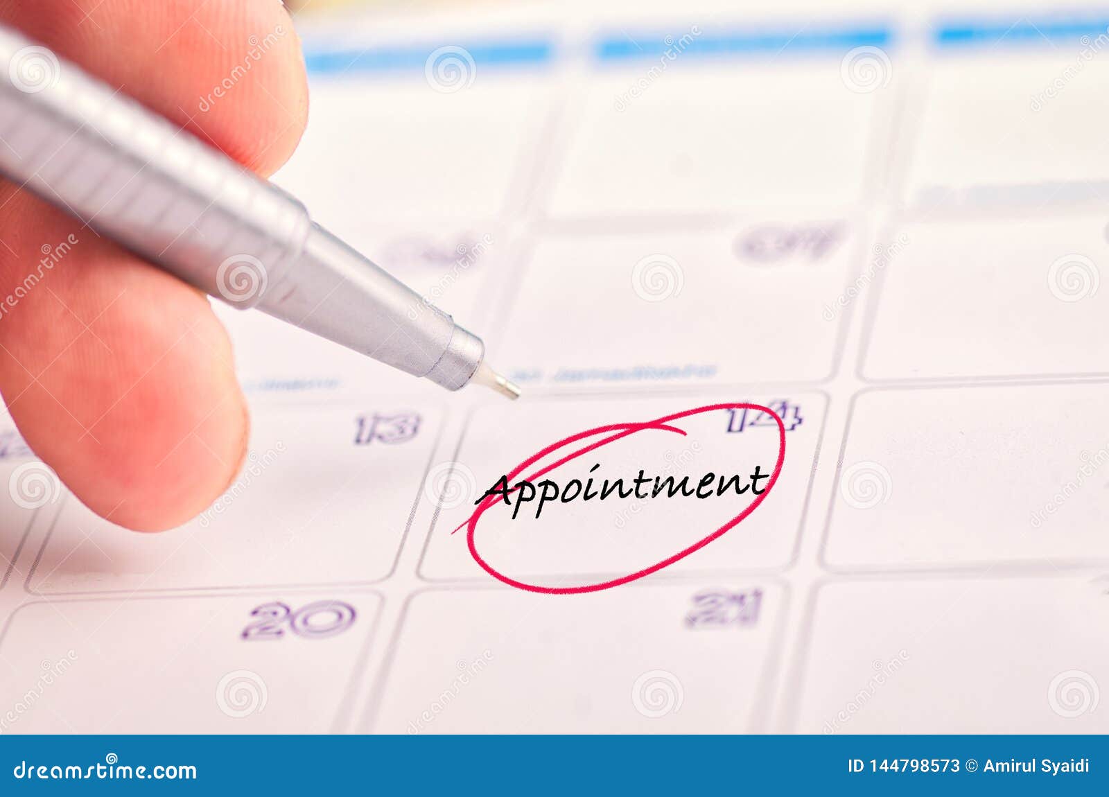 APPOINTMENT on Calendar for Time Management and Planning Concept Stock ...