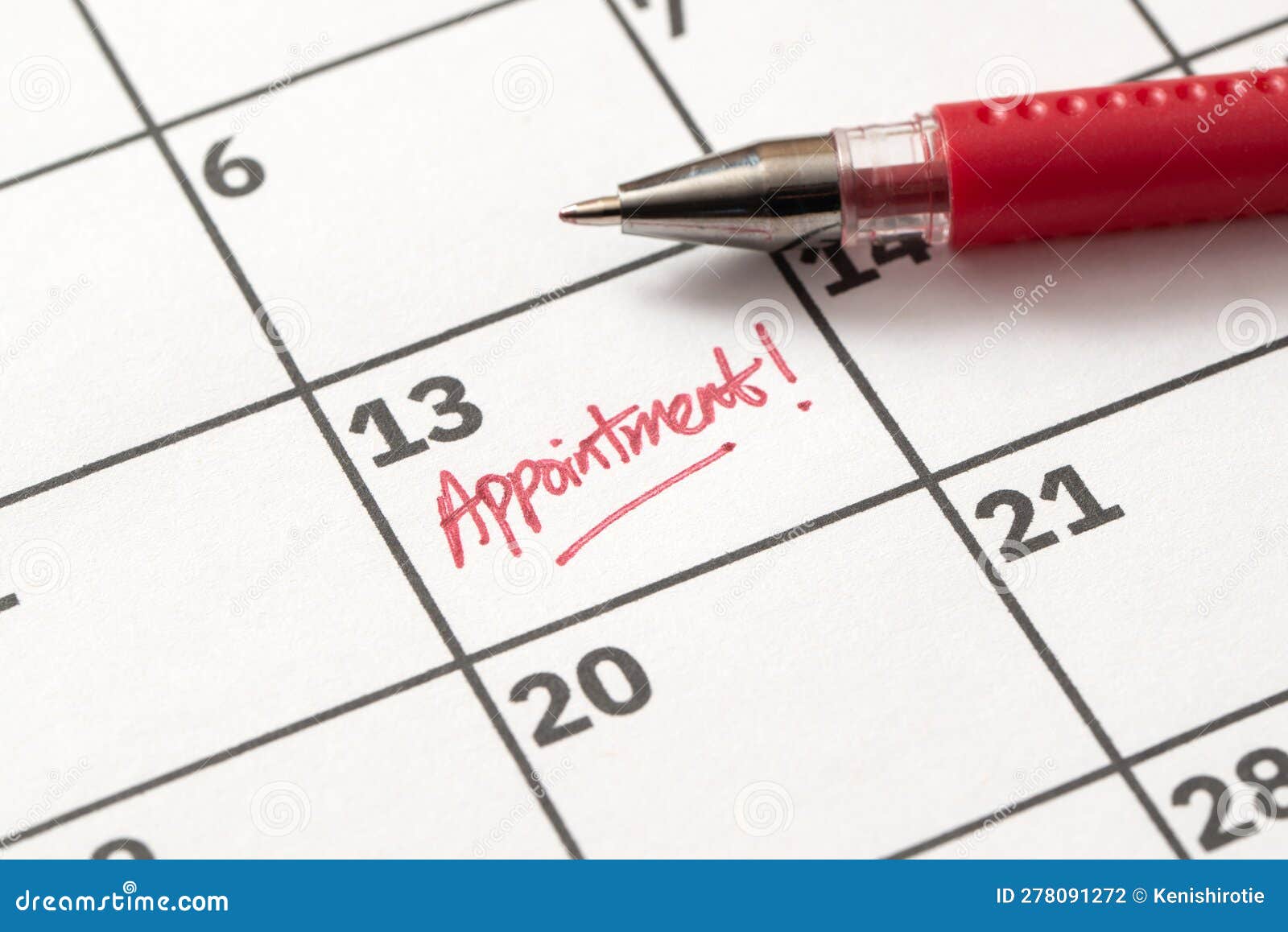 Appointment Concept on Calendar Stock Photo - Image of sign, mark ...