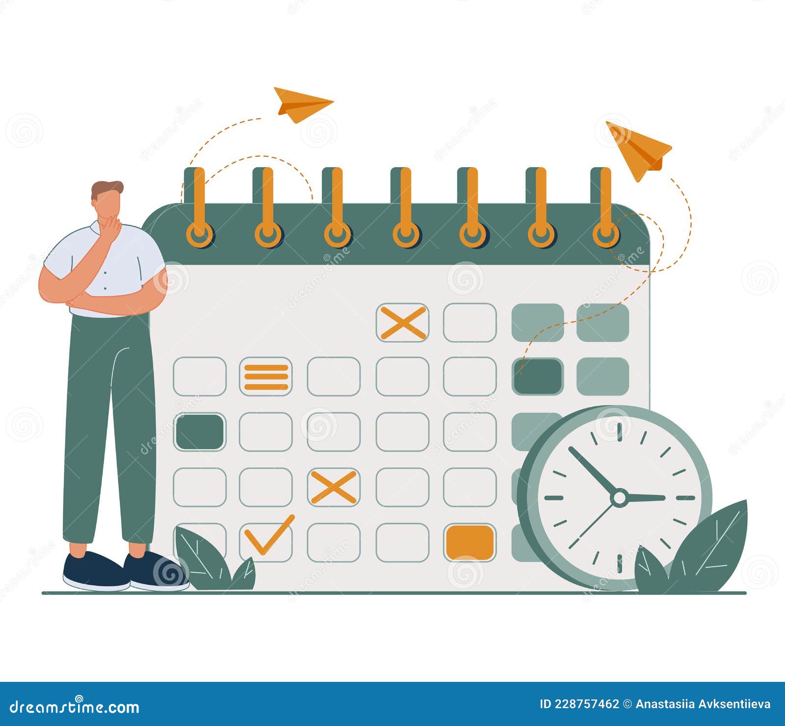 Appointment Plan and Calendar Meeting Time Reminder Note Tiny Person ...