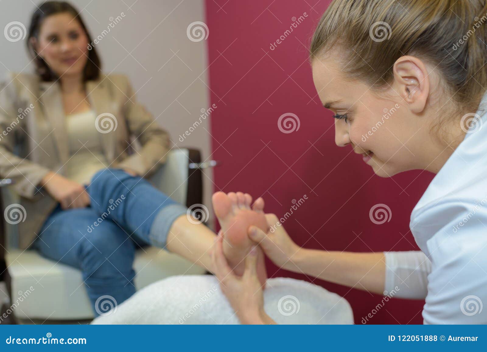 Appointment with the Reflexologist Stock Photo - Image of business ...