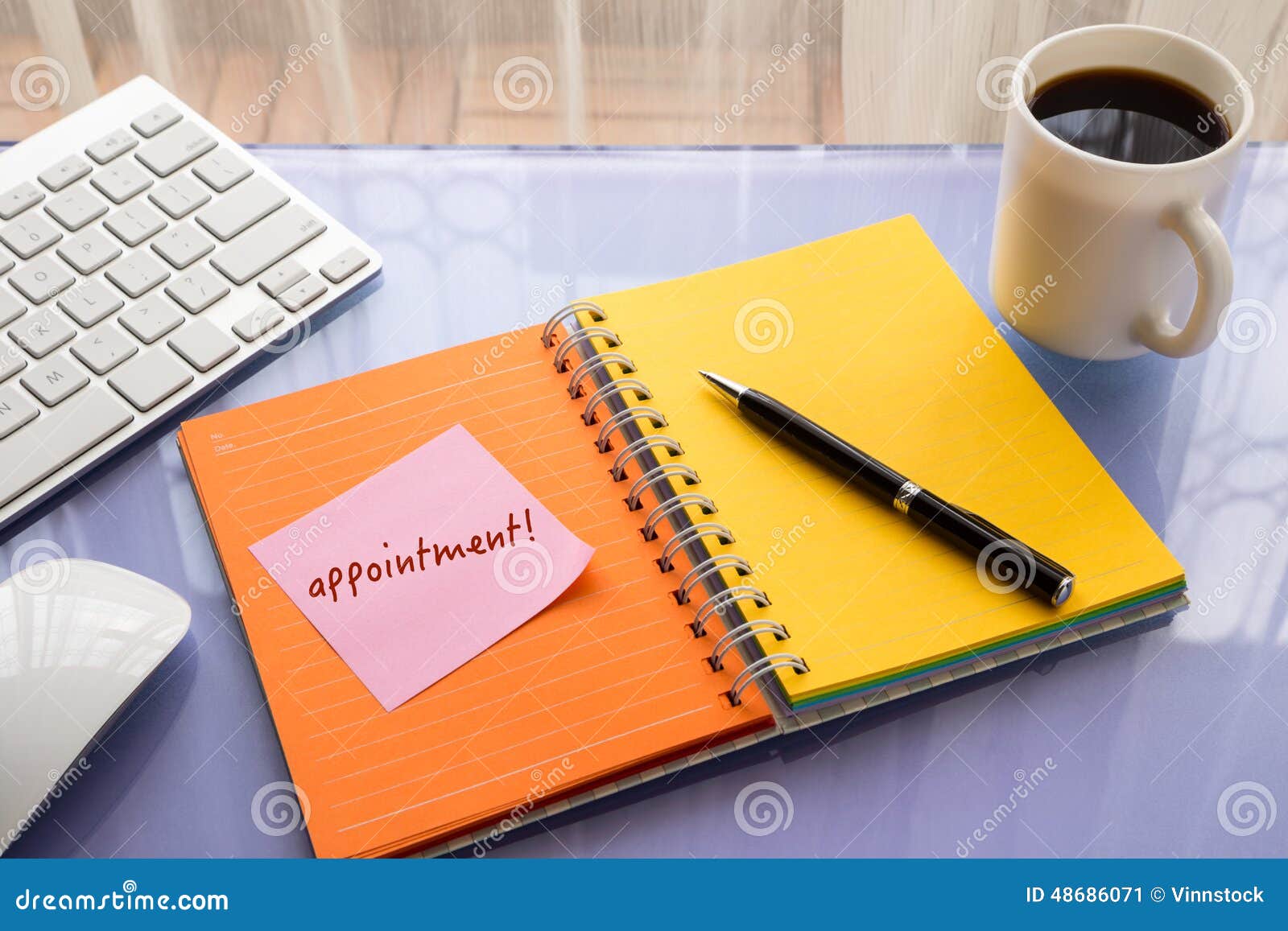 Appointment Reminder Note on Notebook Stock Image - Image of keyboard ...