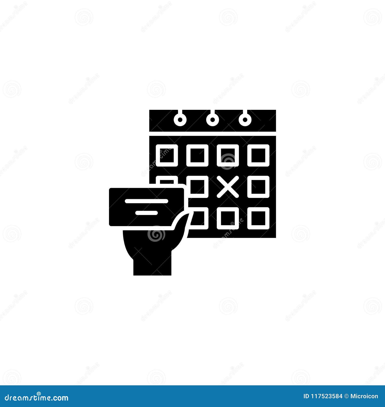Appointment Scheduling Black Icon Concept Appointment Scheduling Flat Vector Symbol Sign