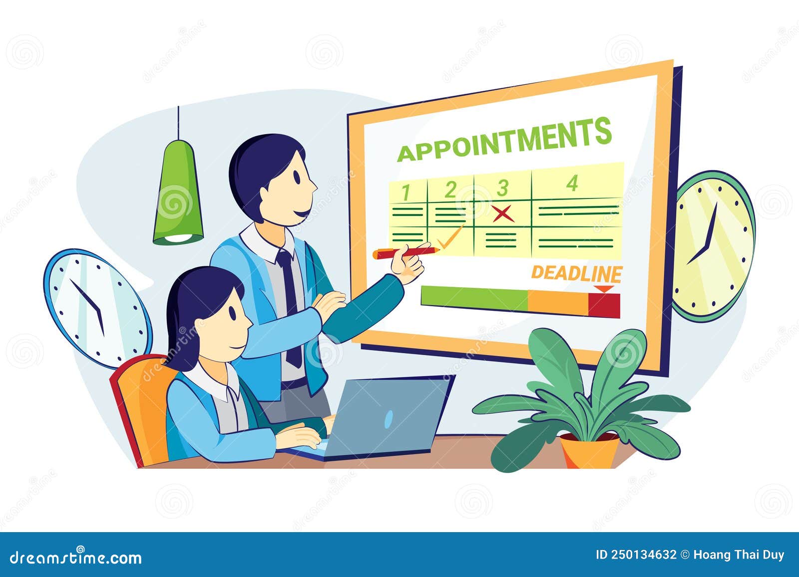 Work with Appointments and Deadlines Stock Vector - Illustration of ...