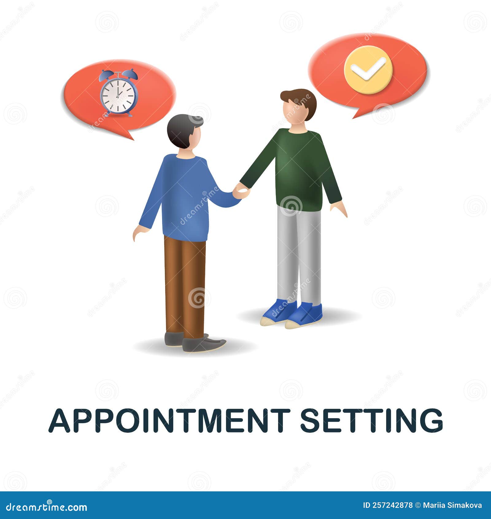 Appointment Setting Icon. 3d Illustration from Corporate Development ...