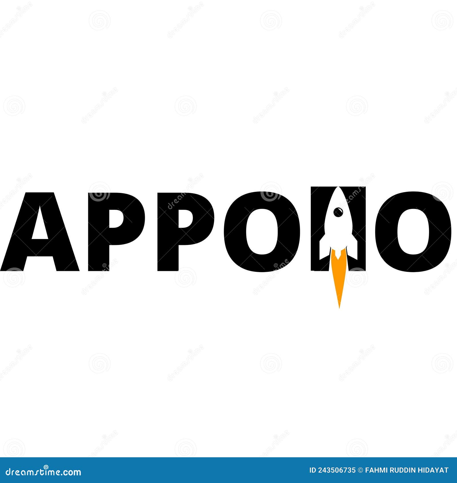 APOLO Vector Logo Design with Rocket Icons Stock Vector - Illustration ...
