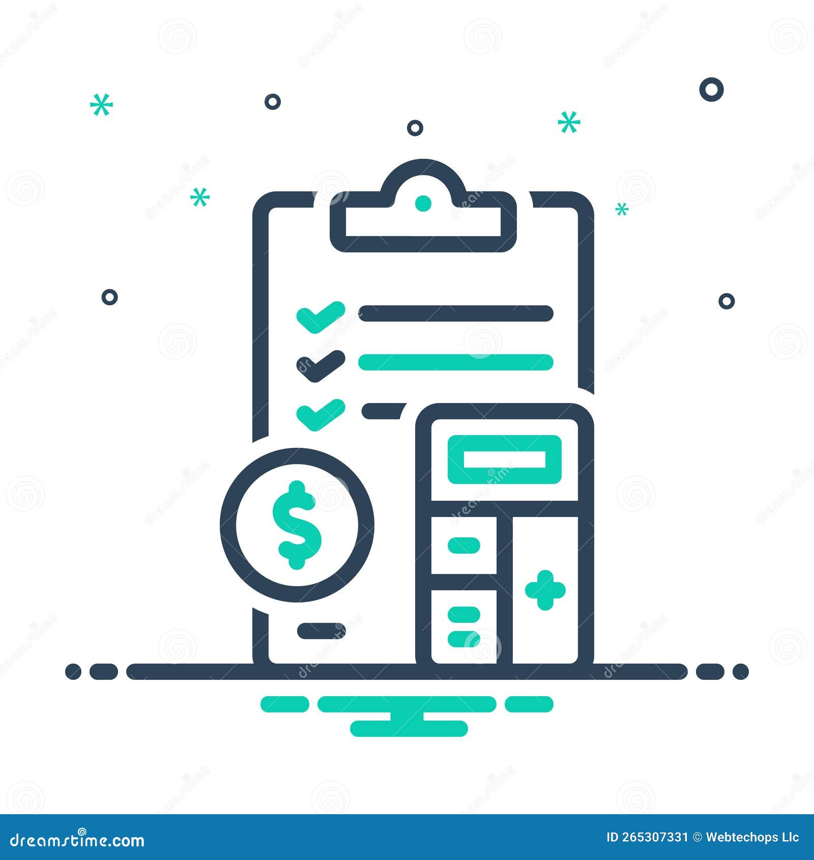 Mix Icon for Appraisal, Dollar and Calculator Stock Vector ...