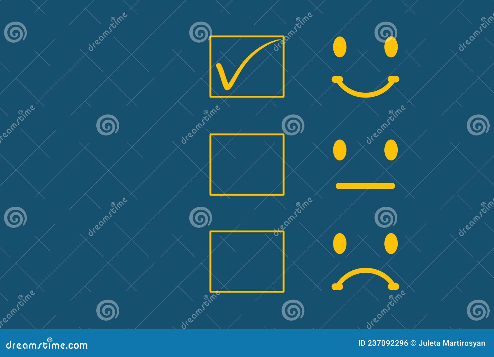 Appraisal Quality. Illustrated Faces and Check Mark for Evaluation ...