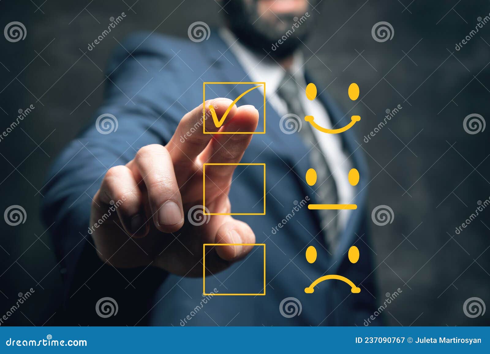 Appraisal Quality. Illustrated Faces and Check Mark for Evaluation ...