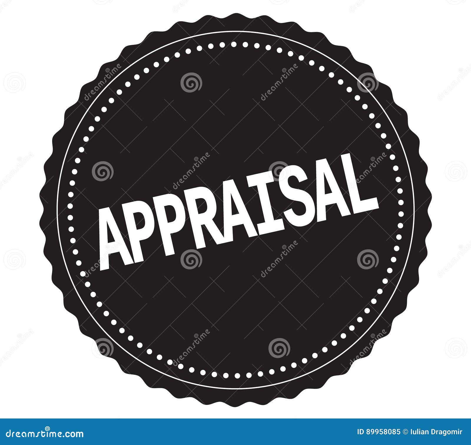 APPRAISAL Text, on Black Sticker Stamp. Stock Illustration ...