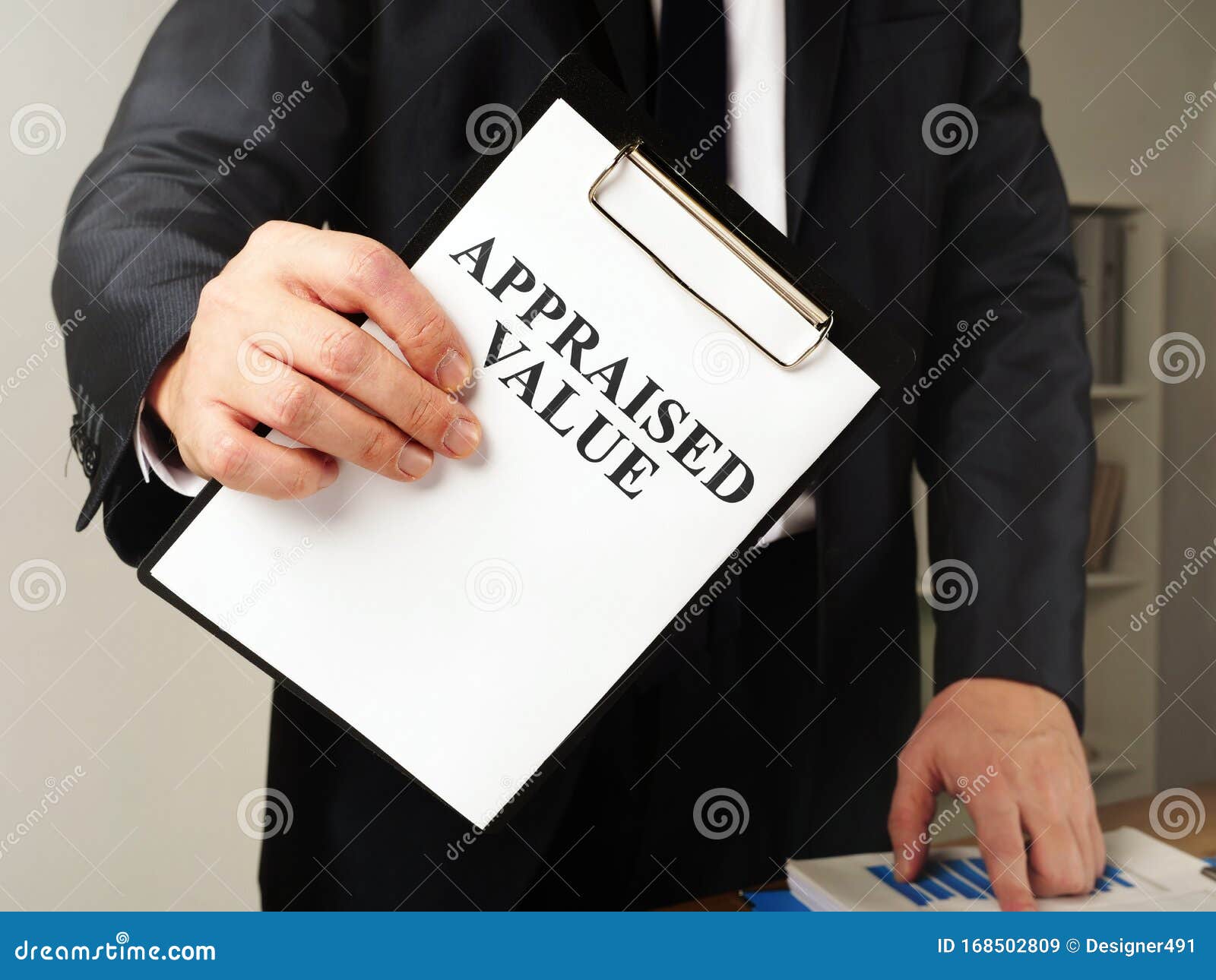 Appraised Value in the Hands of the Man. Stock Image - Image of ...