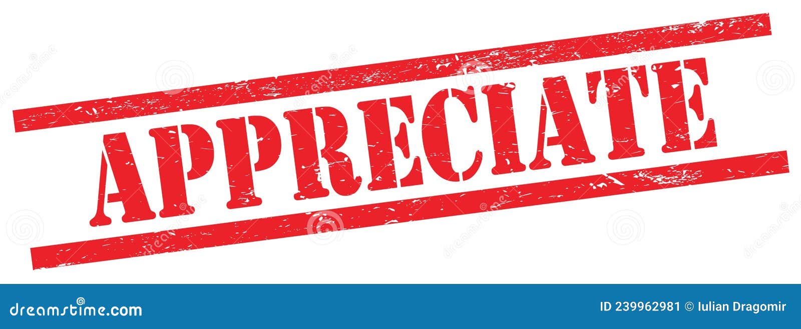 APPRECIATE Text on Red Grungy Rectangle Stamp Stock Illustration ...