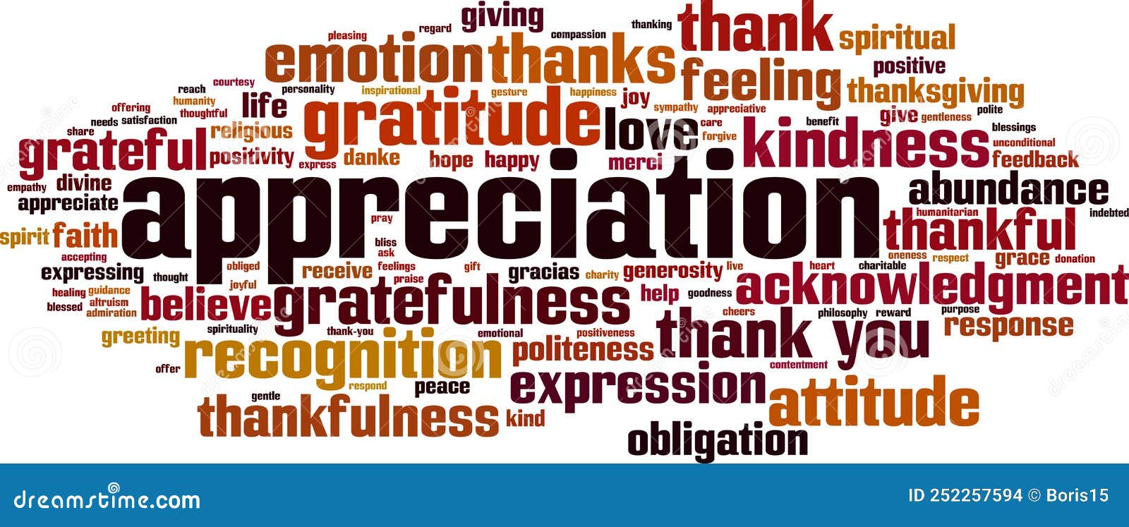 Appreciation word cloud stock vector. Illustration of grateful - 252257594