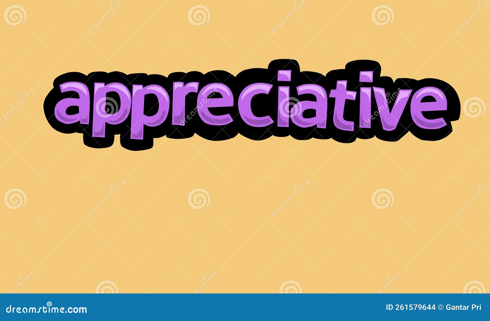 APPRECIATIVE Writing Vector Design on a Yellow Background Stock ...