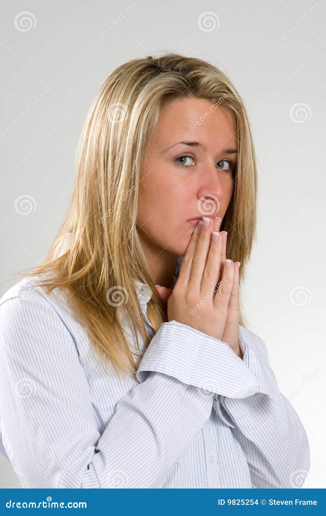 Apprehension stock photo. Image of female, apprehensive - 9825254