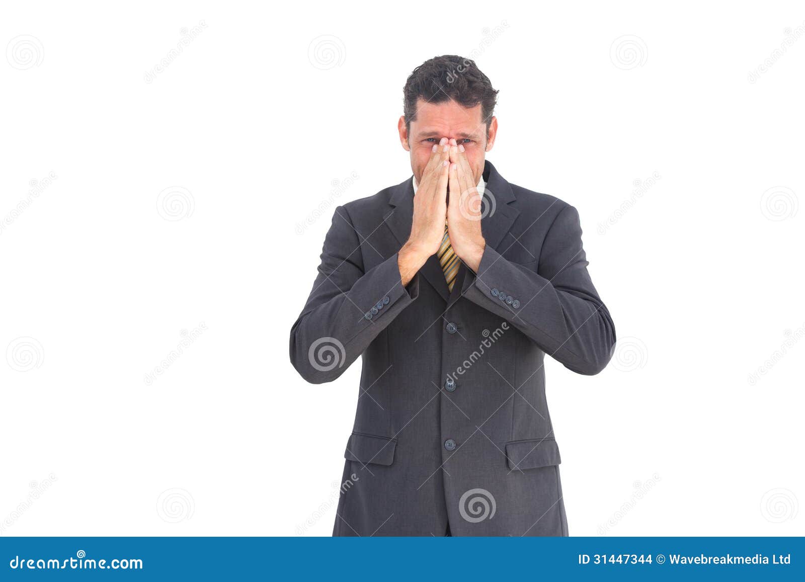 Apprehensive Businessman Looking at the Camera Stock Photo - Image of ...