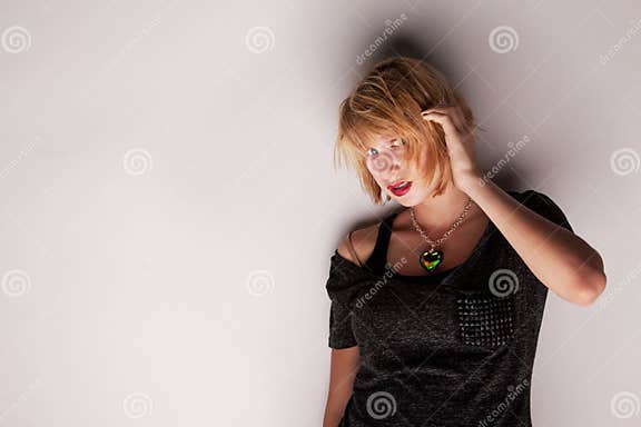 Apprehensive young girl stock photo. Image of person - 12497772