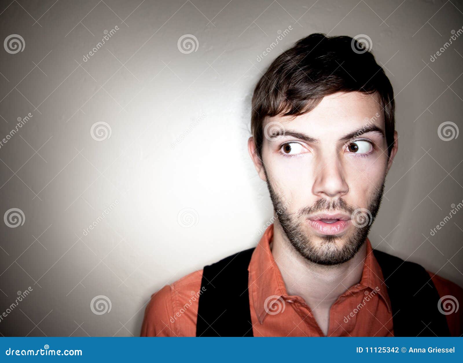 Apprehensive Young Man stock photo. Image of beard, male - 11125342